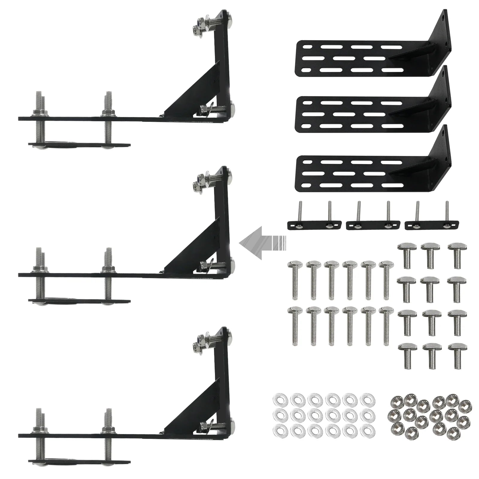 Awning Installation Kit for round roof rack and T-slot